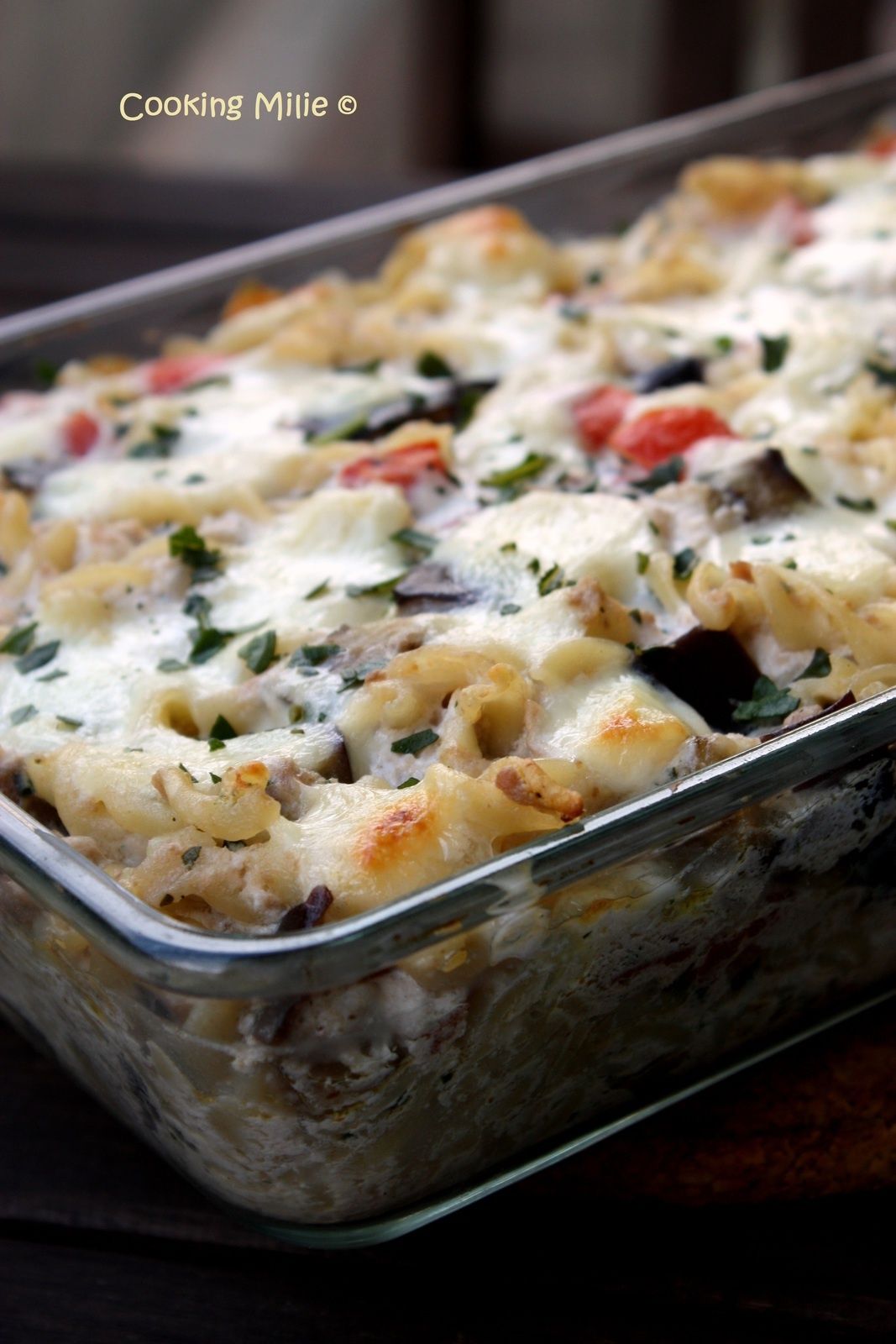 Gratin De Pâtes Au Thon Aubergine Et Ricotta Cooking Milie