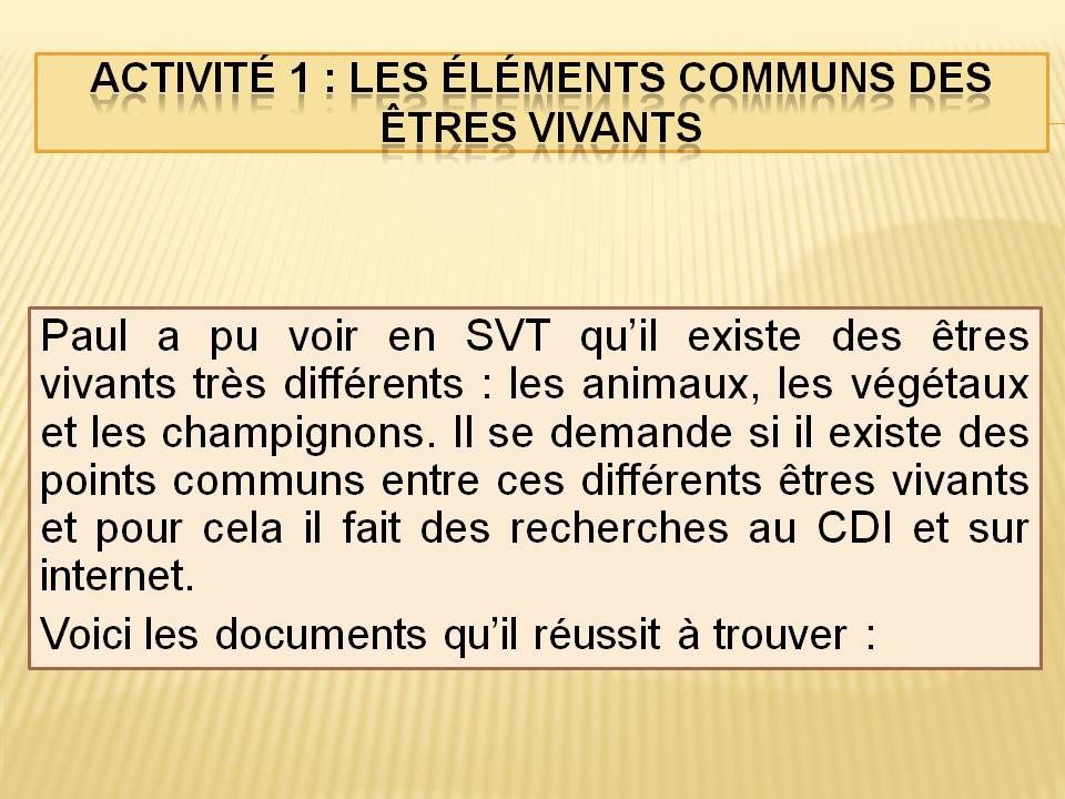 Leçon 9 : L'organisation des êtres vivants - Cours de SVT en ligne ...