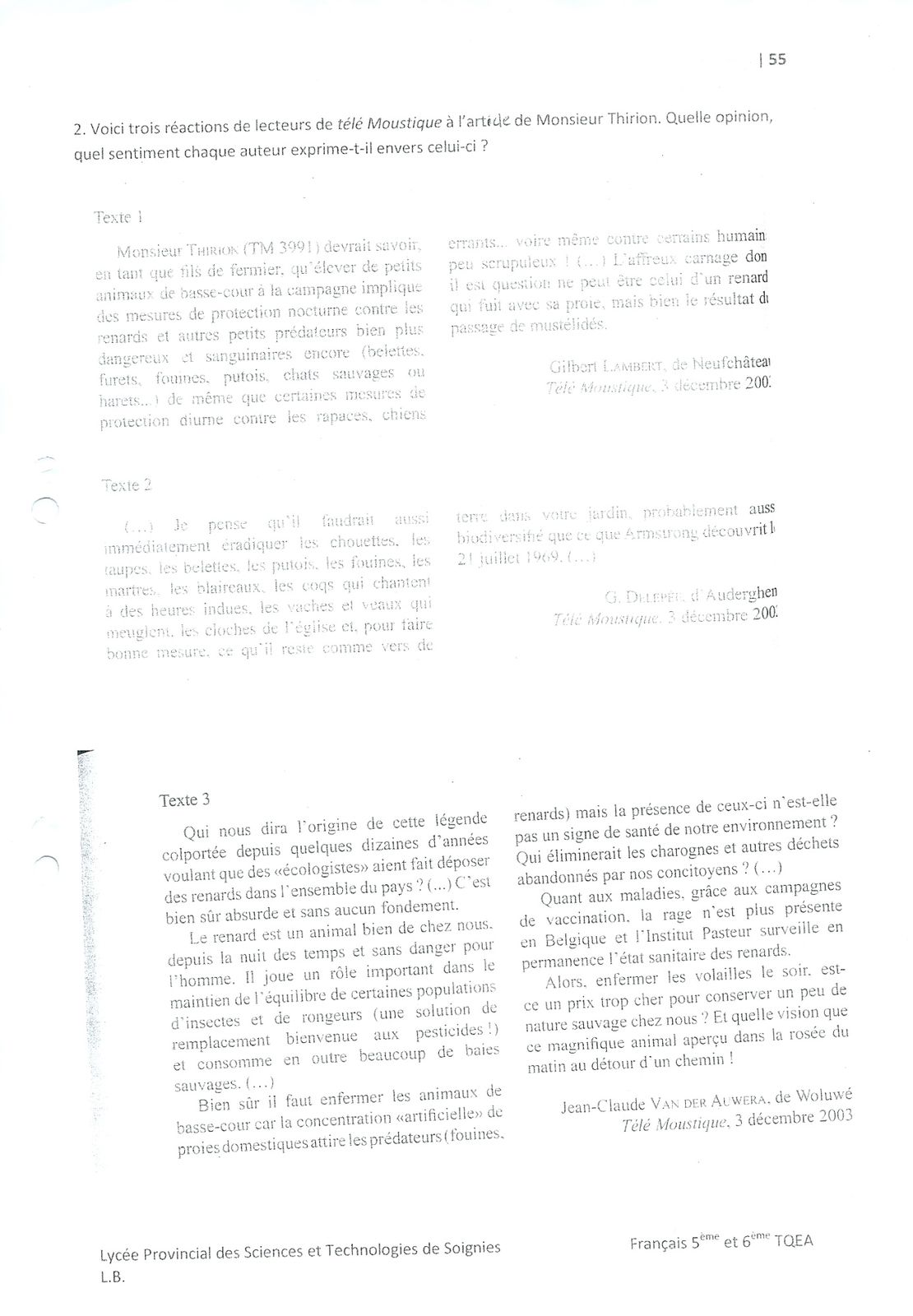 Français - Séquence 4 : Ecrire pour le courrier des lecteurs - 6TQEA ...