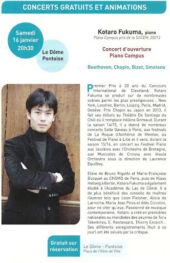 Photos concert du pianiste Kotaro Fukuma