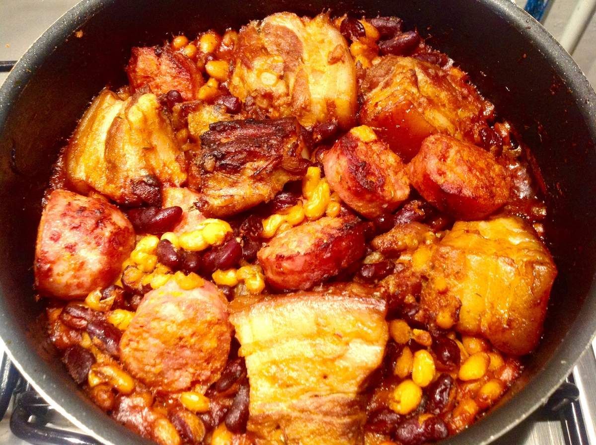 Poitrine de cochon dans l'esprit d'un cassoulet - La cuisine de Gail