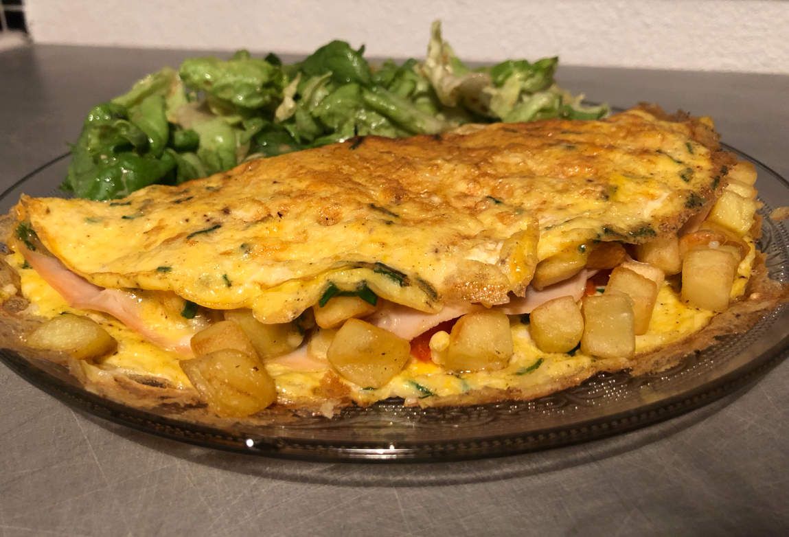 Omelette Aux Pommes De Terre Rissol Es Jambon Fromage Les Recettes D