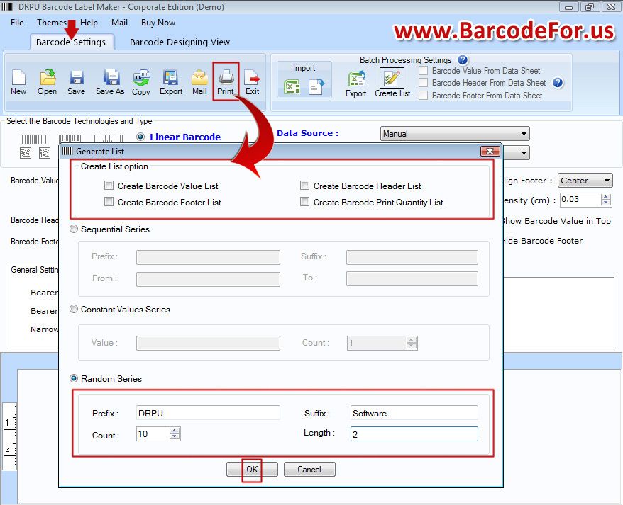 How To Generate List Of Barcodes Using Random Series Barcode
