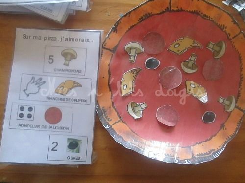 Apprendre a compter avec la pizza - Mes p'tits doigts