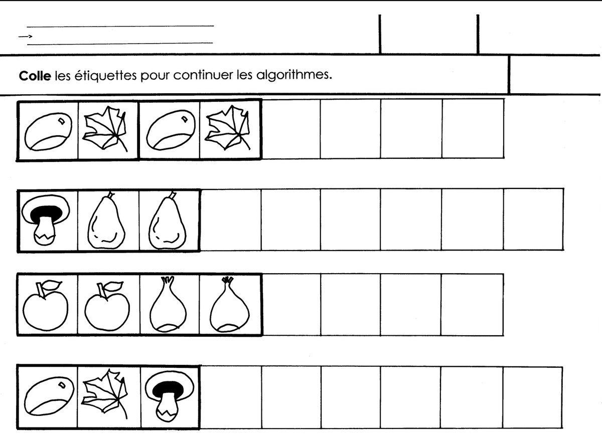 Algorithmes Simples école Maternelle Gellow