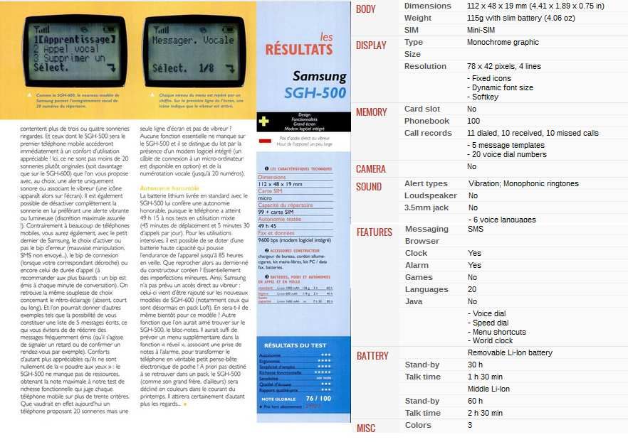 Samsung sgh-500 le concurrent du Startac - Startac passion