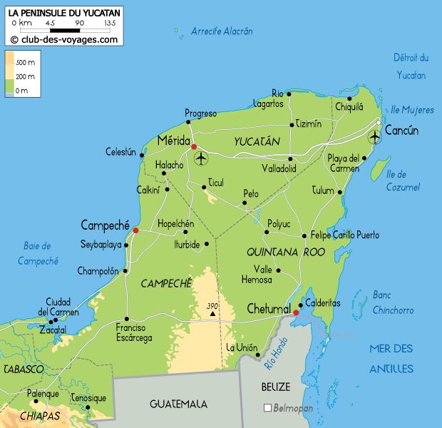 Péninsule du yucatan » Vacances - Arts- Guides Voyages