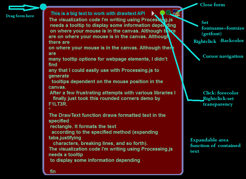 The DrawText API by a real example - Visual Foxpro codes