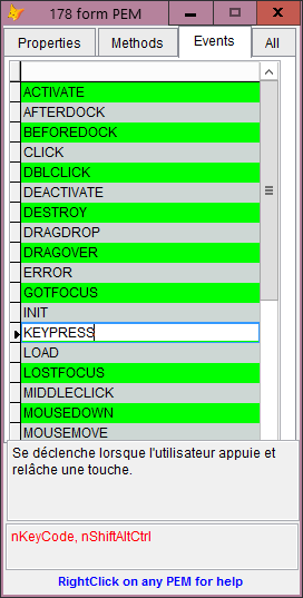 Retrieve all PEM within an object dynamically - Visual Foxpro codes