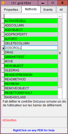 Retrieve all PEM within an object dynamically - Visual Foxpro codes