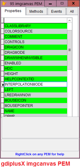 Retrieve all PEM within an object dynamically - Visual Foxpro codes