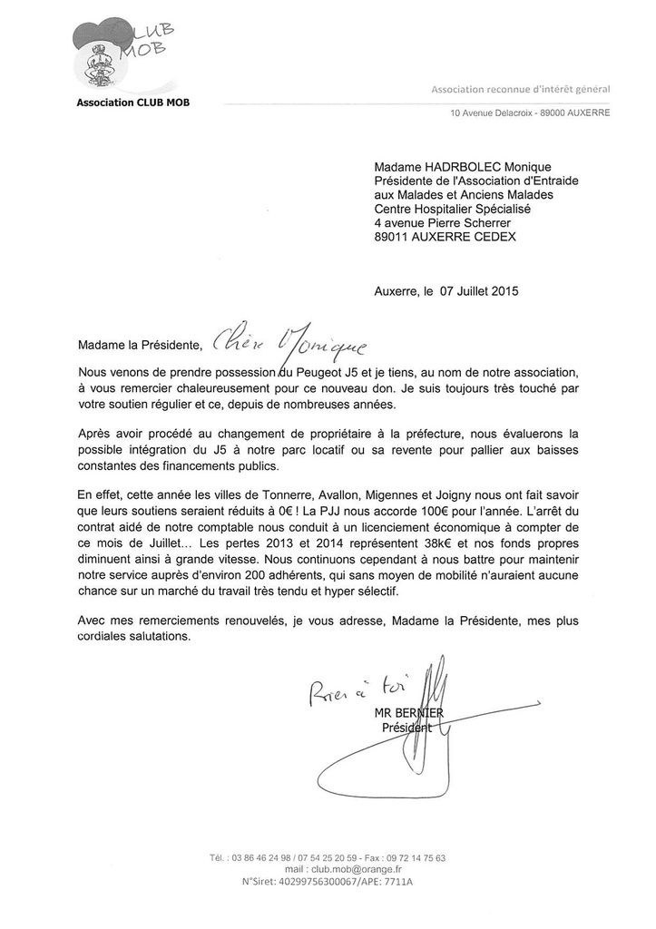 modele demande de dons pour une association