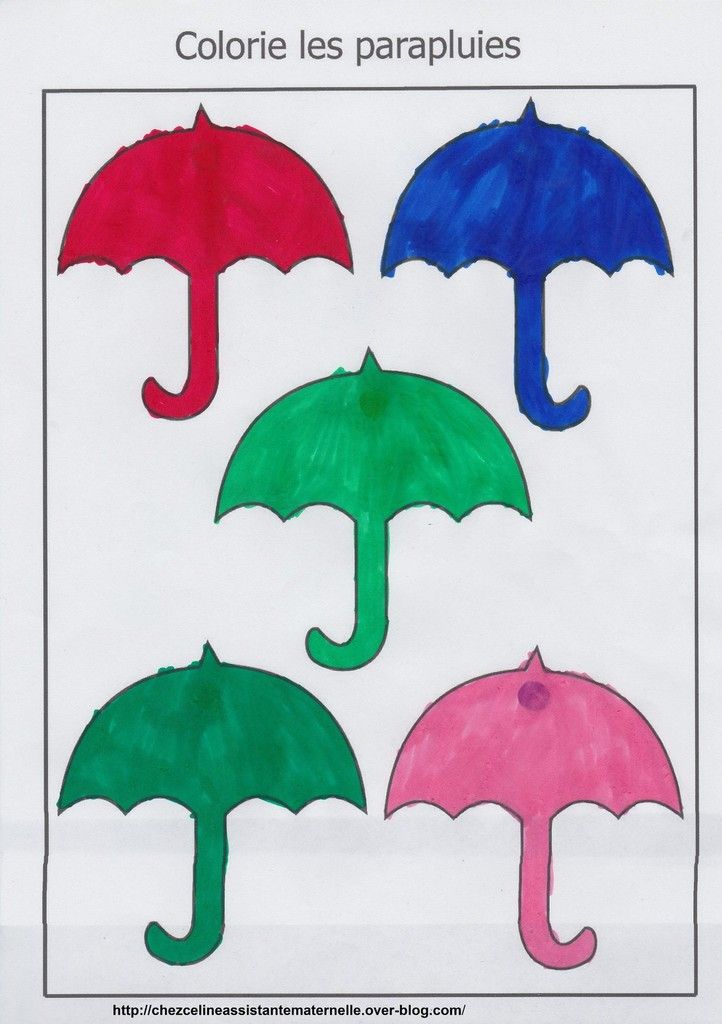 Colorie les Parapluies - Chez Céline Assistante Maternelle