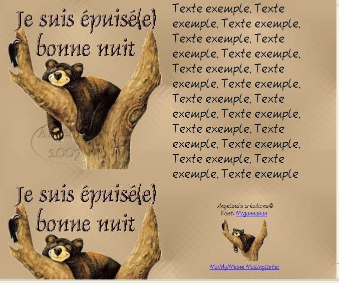 Je suis épuisé(e) bonne nuit ours arbre - angelina.bessard.overblog.com ...