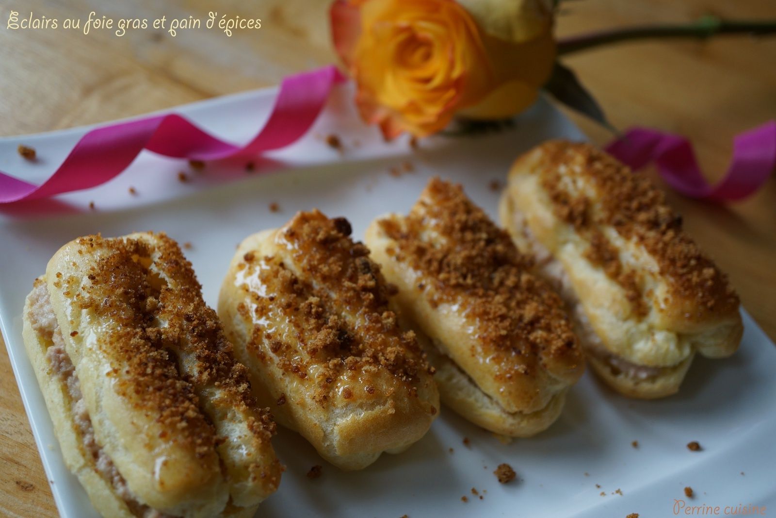 Eclairs au foie gras et pain d’épices - Perrine cuisine