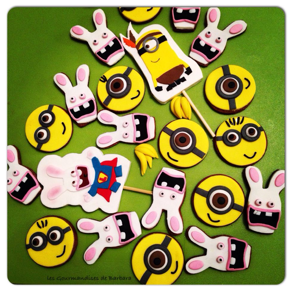 Tutoriel sablés Lapins Crétins et Minions en image