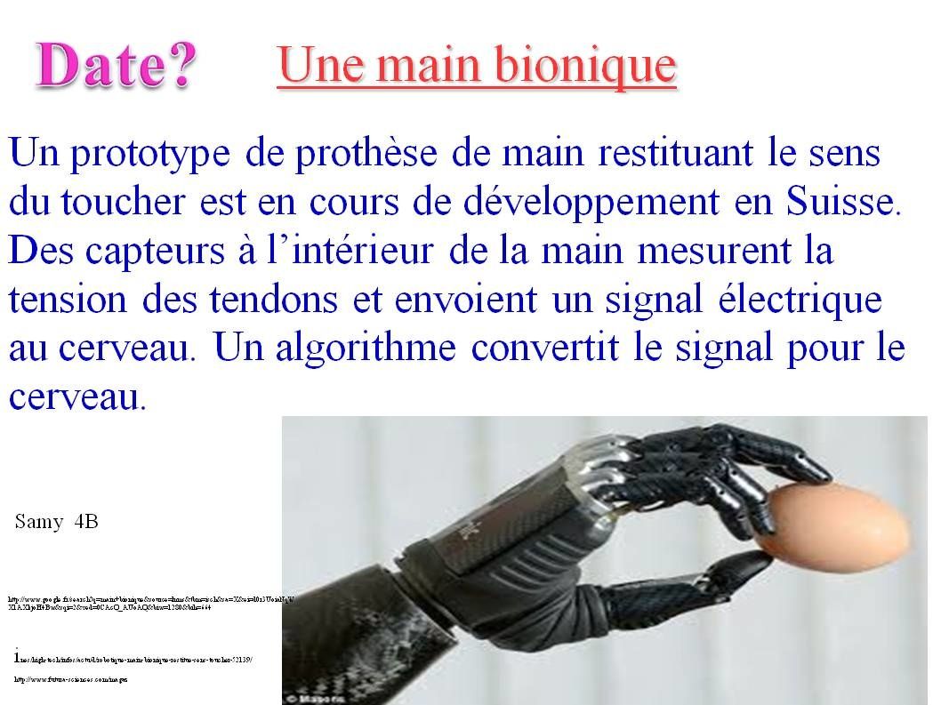 Main bionique - SVT collège Rol Tanguy