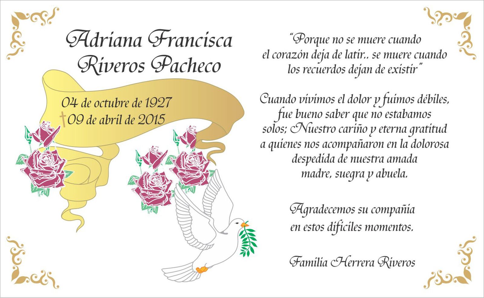Diseños Formato Postal Tarjetas de Condolencia - Whatsapp +56985772933 ...