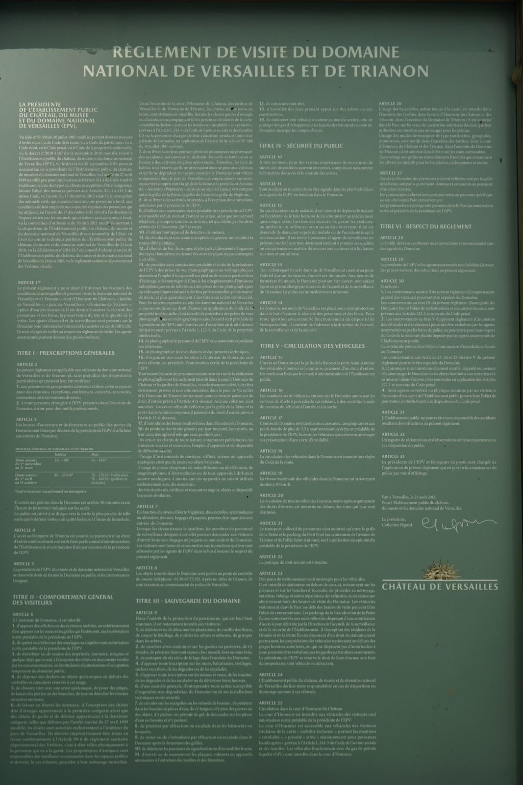 Le règlement, c'est le règlement ! - Domaine de Versailles : Un jour ...