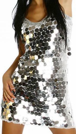 LA ROBE DISCO PAILLETTES PAMPILLES ARGENT PAS CHER 24,90€ - robes ...