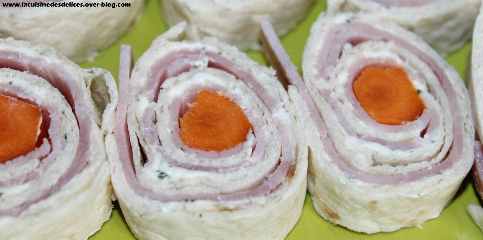 WRAPS JAMBON, FROMAGE FRAIS AIL ET FINES HERBES ET CAROTTE POUR L ...