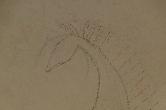 Sgraffito dans la grange - Les Terres de Meyras