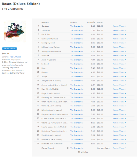 The Cranberries - Roses (Deluxe Edition) [iTunes Plus AAC M4A] - PSXDB ...