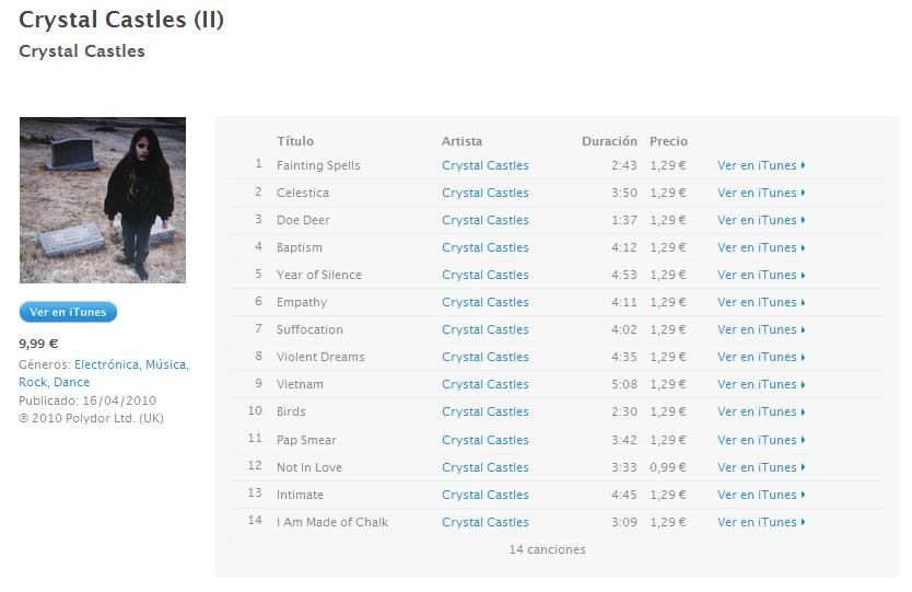 Crystal Castles - Crystal Castles (II) [iTunes Plus AAC M4A] - PSXDB ...