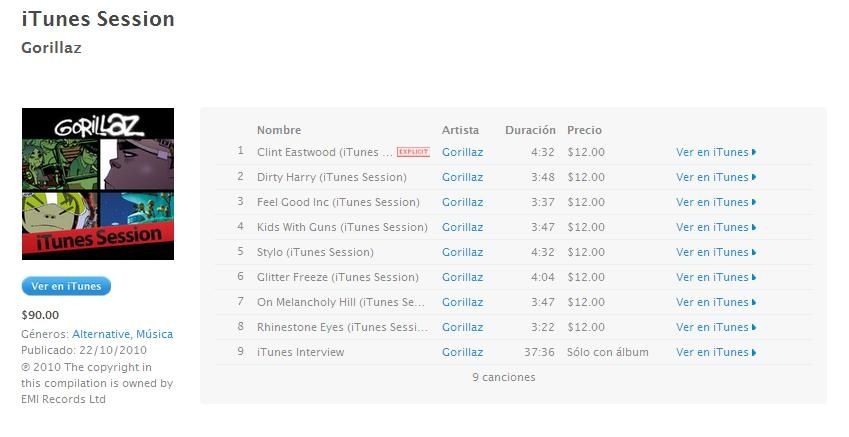 Gorillaz - iTunes Session [iTunes Plus AAC M4A] - PSXDB - LMEPEM