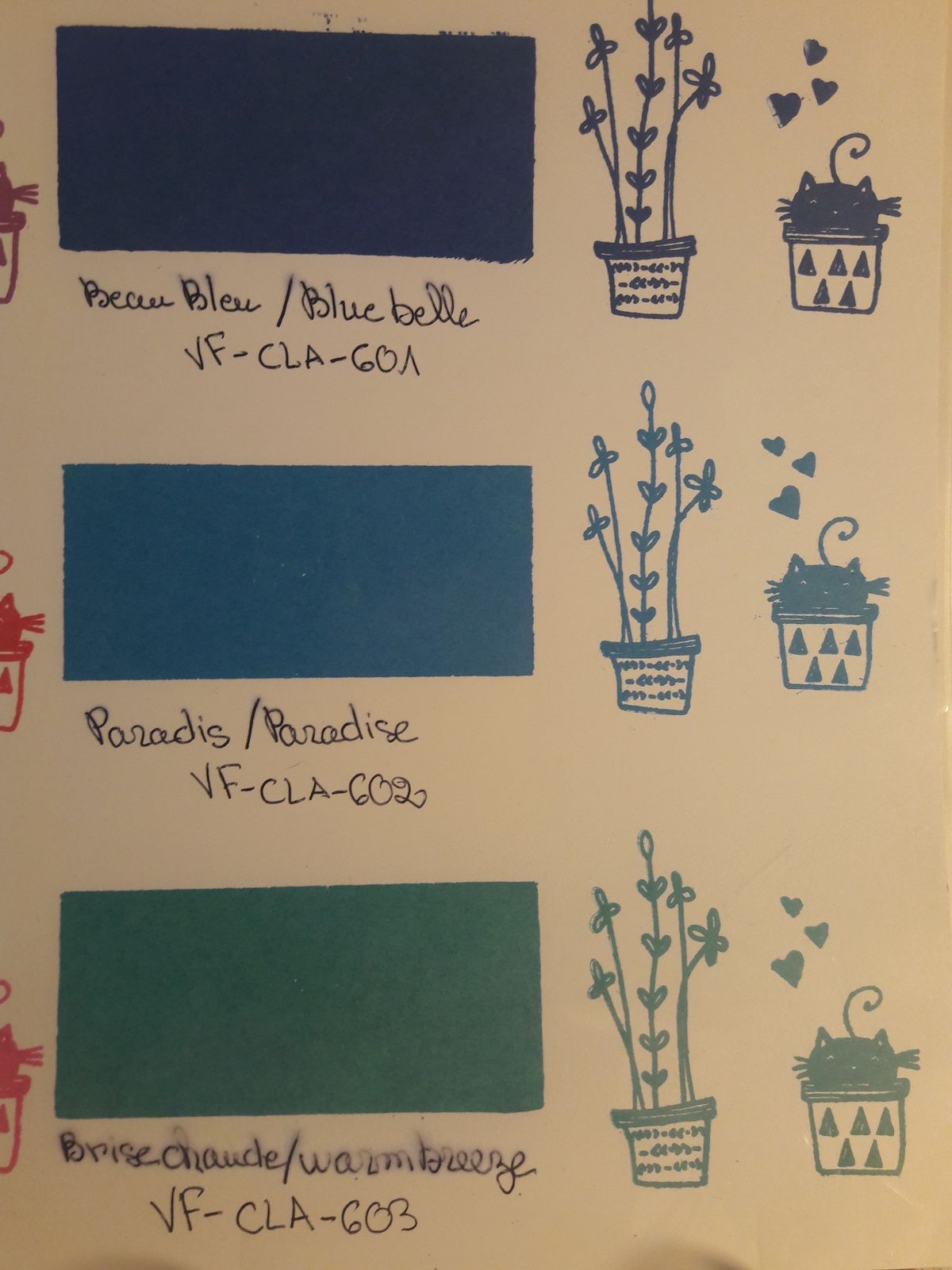 Nuancier de couleur des Versafine claire - Baz'art à Scrap par LacessScrap