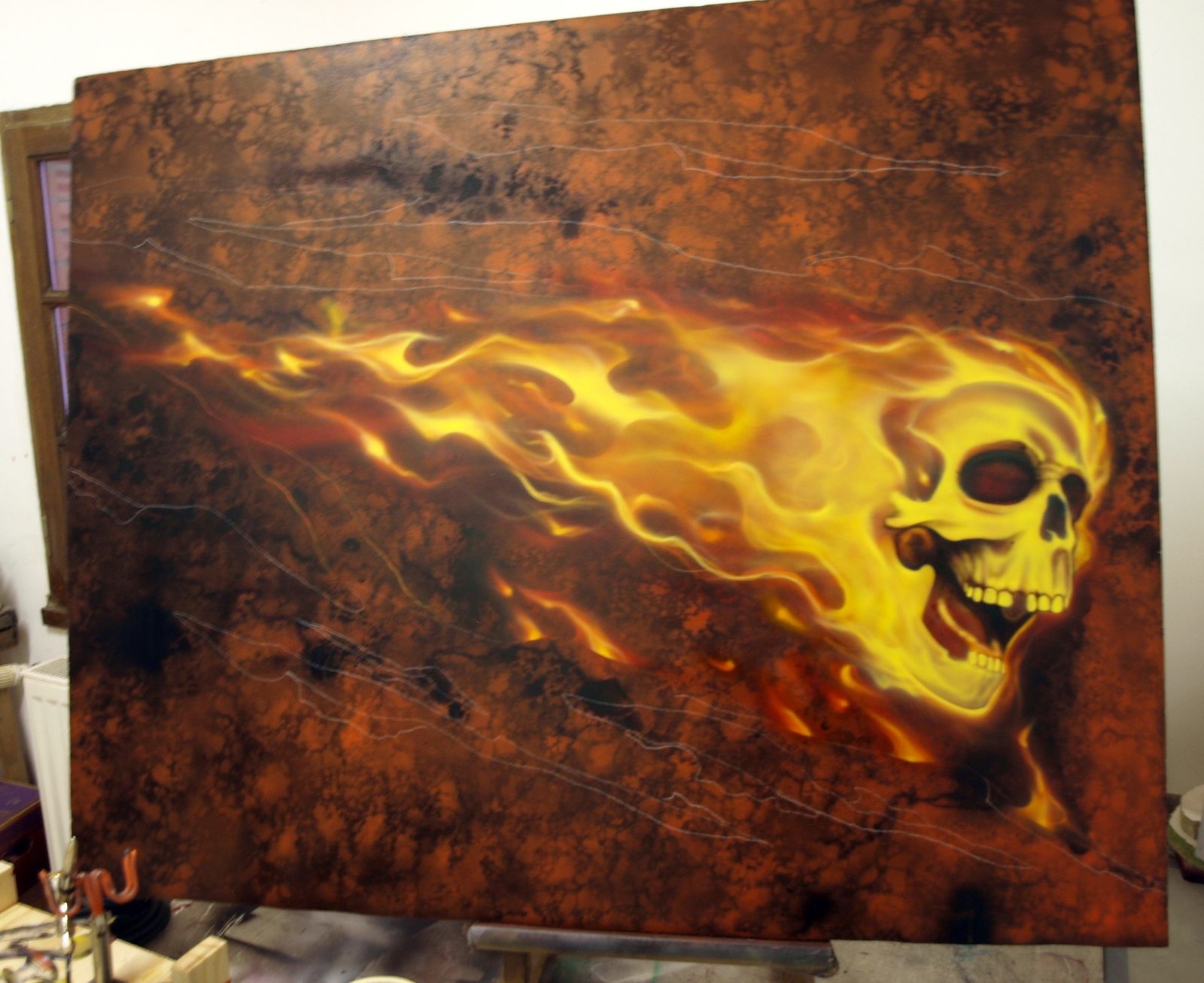 True fire skull fou, inspi Killer paint - Le blog de custom-aerographie