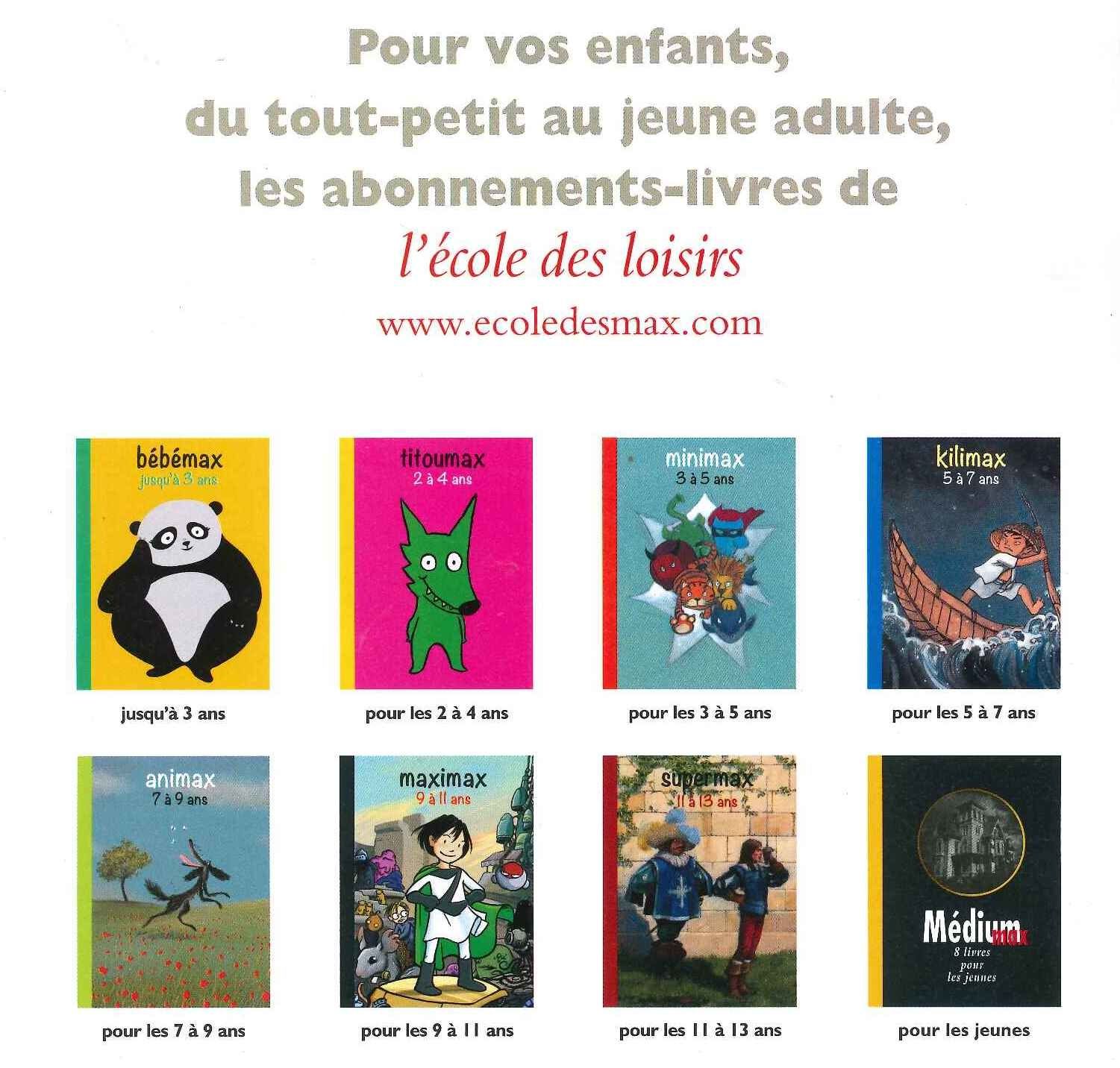 Abonnement Ecole des Loisirs - Ecole Maternelle Marcel Cachin (94400)