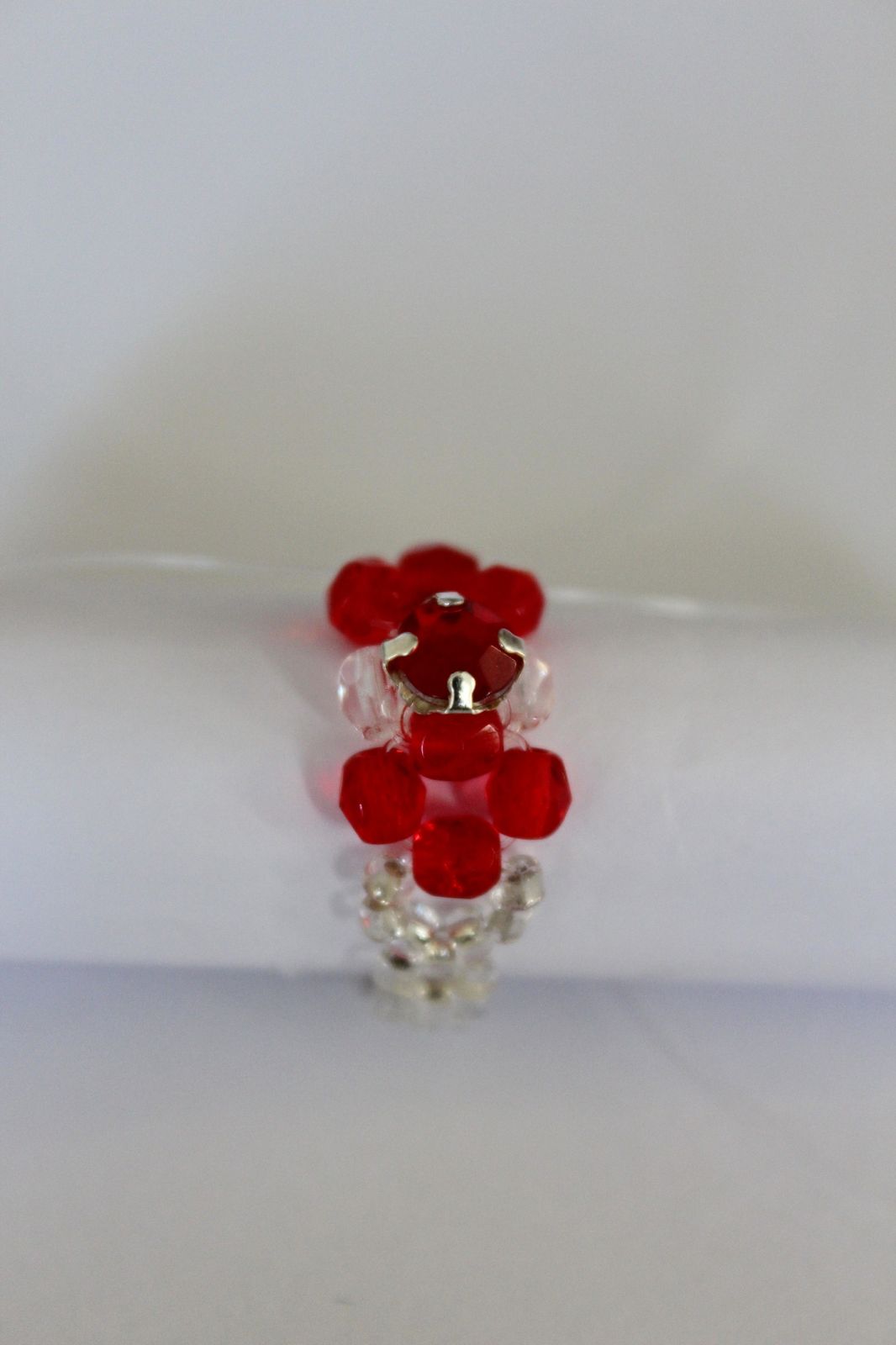 Bague à strass en perles de Swarovski - Les perles de Schtroumpfette