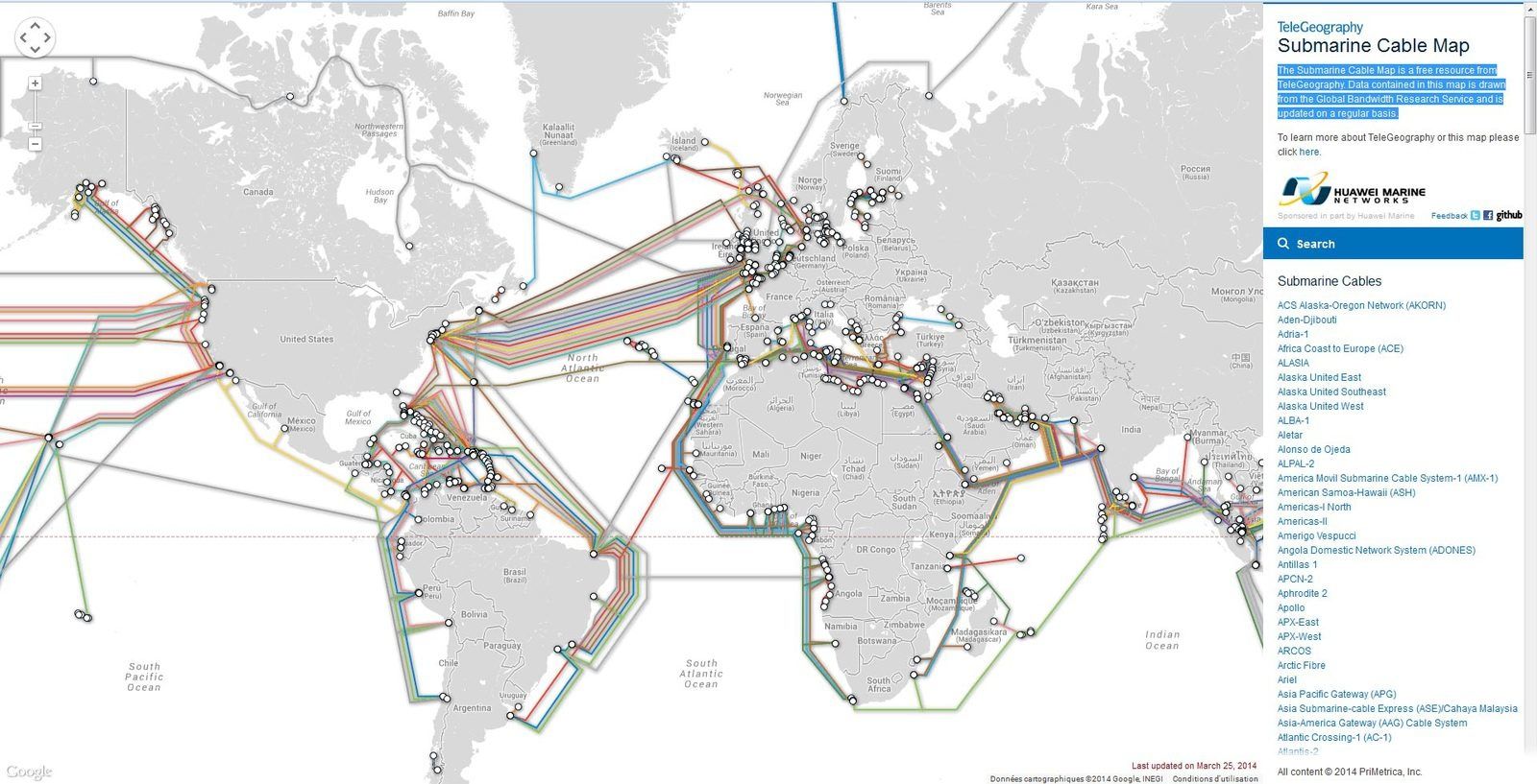Global Internet map / Submarine Cable Map - OOKAWA Corp. Raisonnements ...