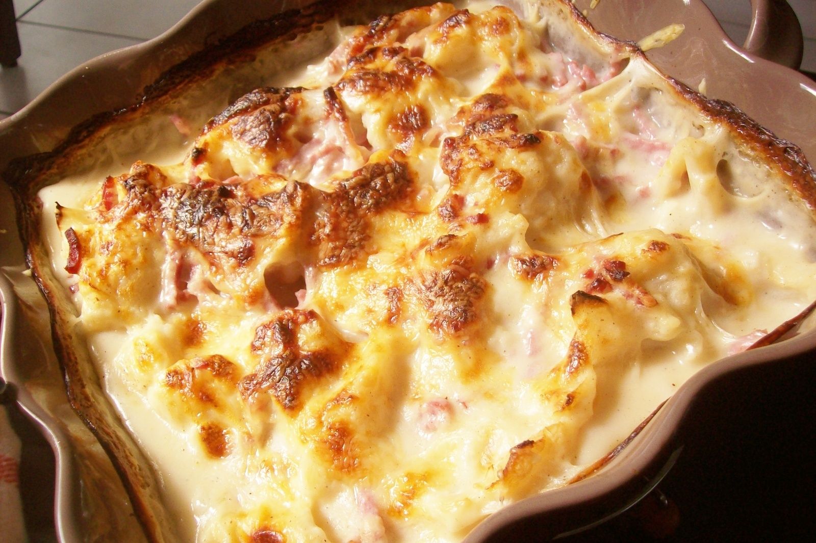 Gratin chou-fleur, bacon - Céline en cuisine