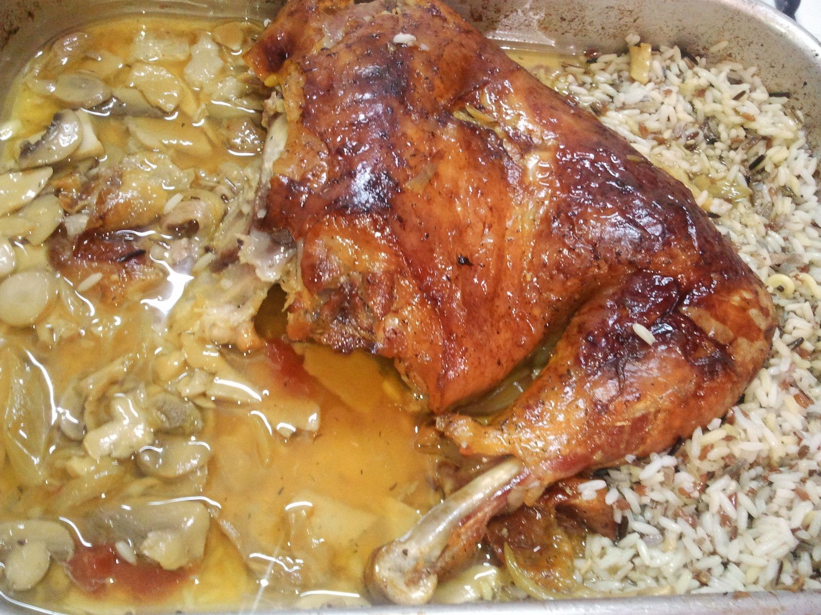 cuisses de dinde rôties et son riz sauvage - Cuisine Algérienne