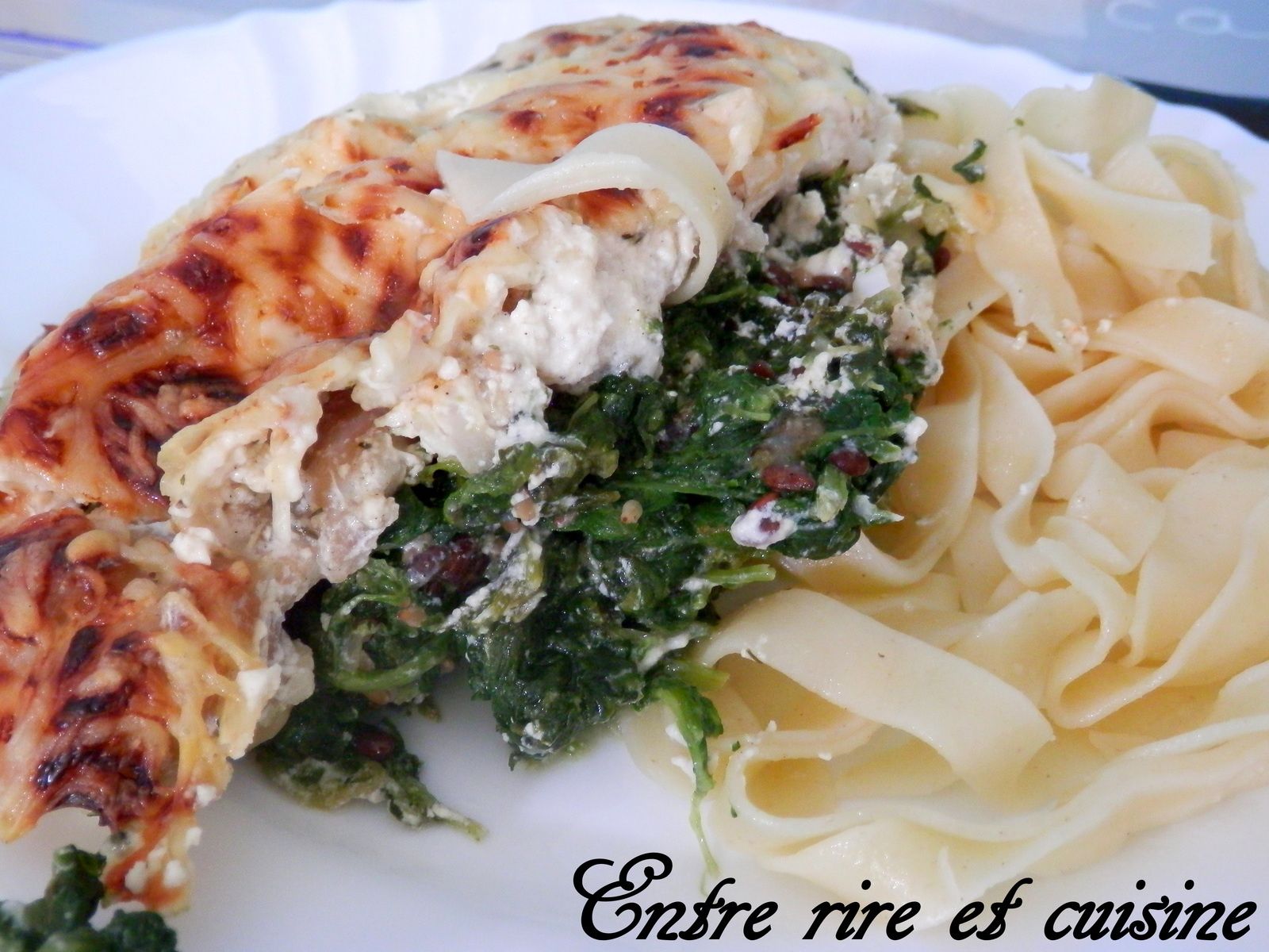 Filets de Cabillaud aux Epinards, sauce au Muscat - Entre rire et cuisine