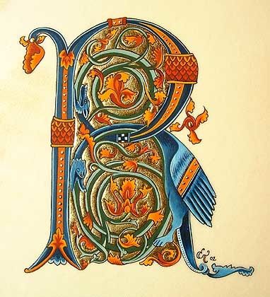Enluminure lettrines R (modernes et anciennes) - Chez careli