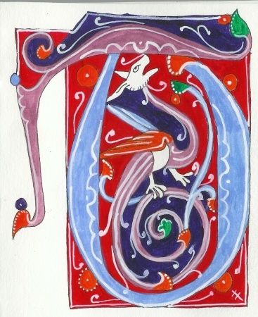 Enluminure lettrine : T (modernes et anciennes) - Chez careli