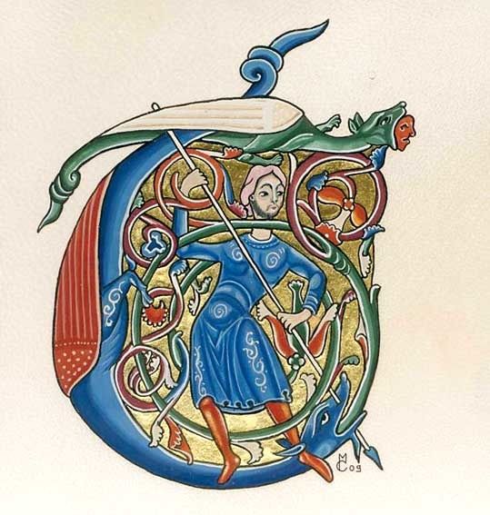 Enluminure lettrine : T (modernes et anciennes) - Chez careli