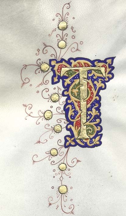 Enluminure lettrine : T (modernes et anciennes) - Chez careli