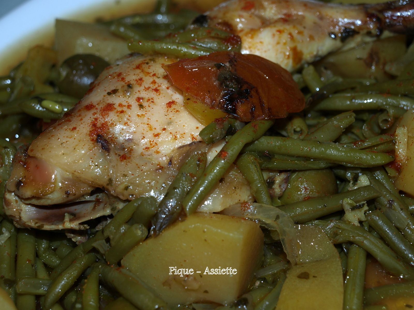 Cuisses de poulet et haricots verts façon tajine ( Recettes en ...