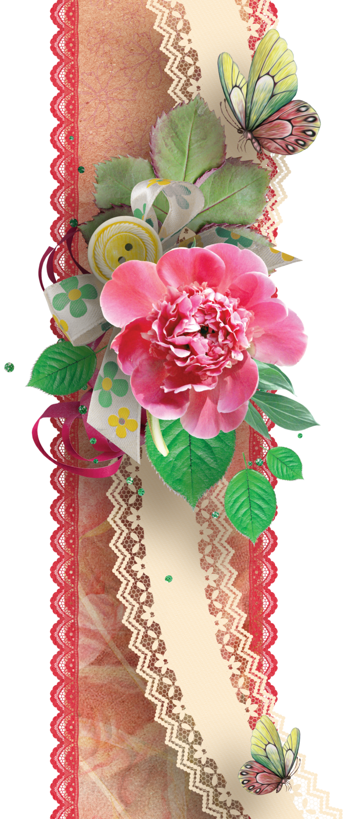 Mini kit of Edge Strips or cluster borders for scrapbook layouts ...