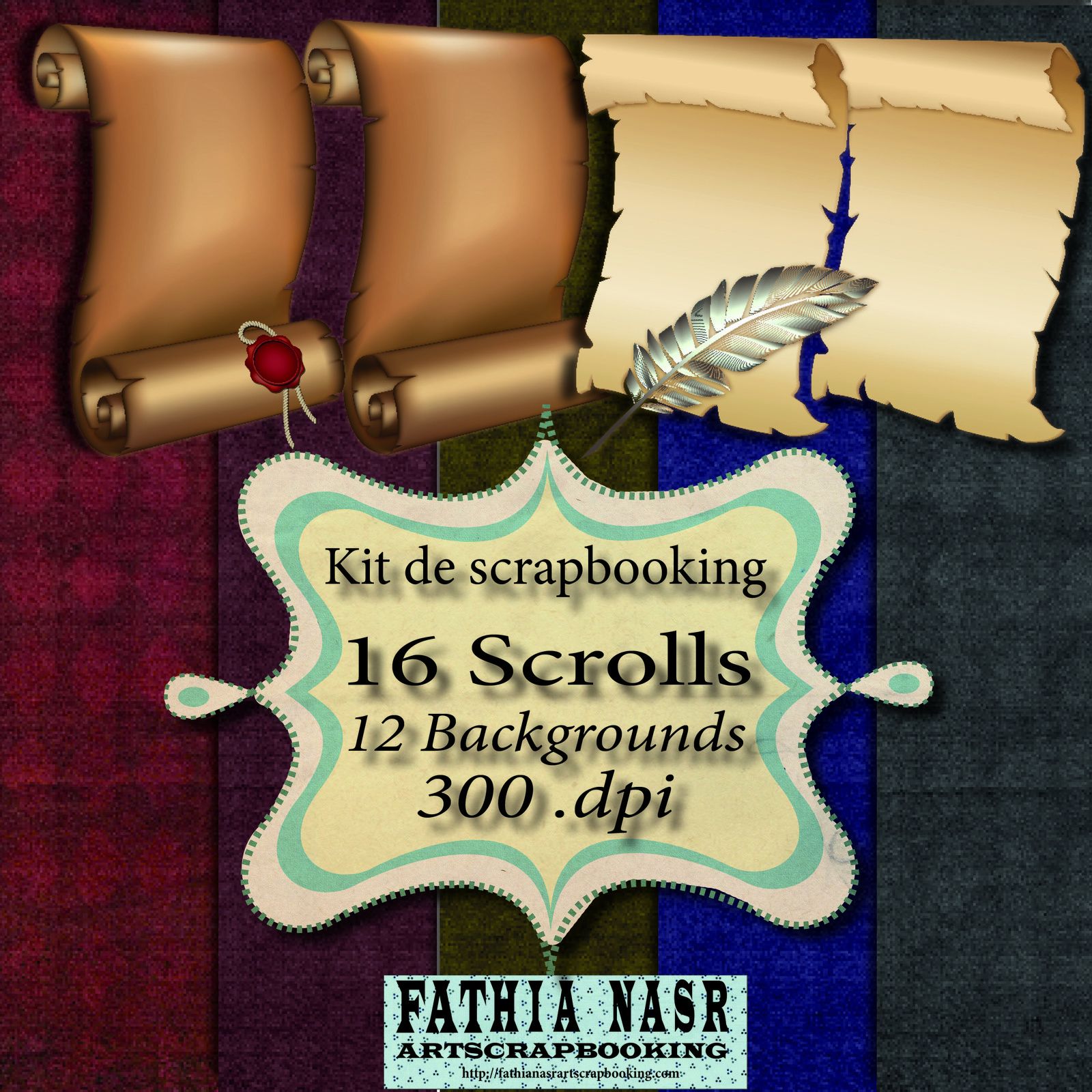 Kit scrapbooking - Art Digital - Parchment, Scrolls, Paper vintage ...