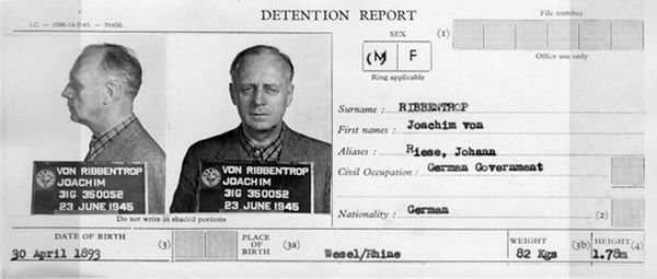 Nuremberg Trial Defendants : Joachim von Ribbentrop - Mémoires de Guerre