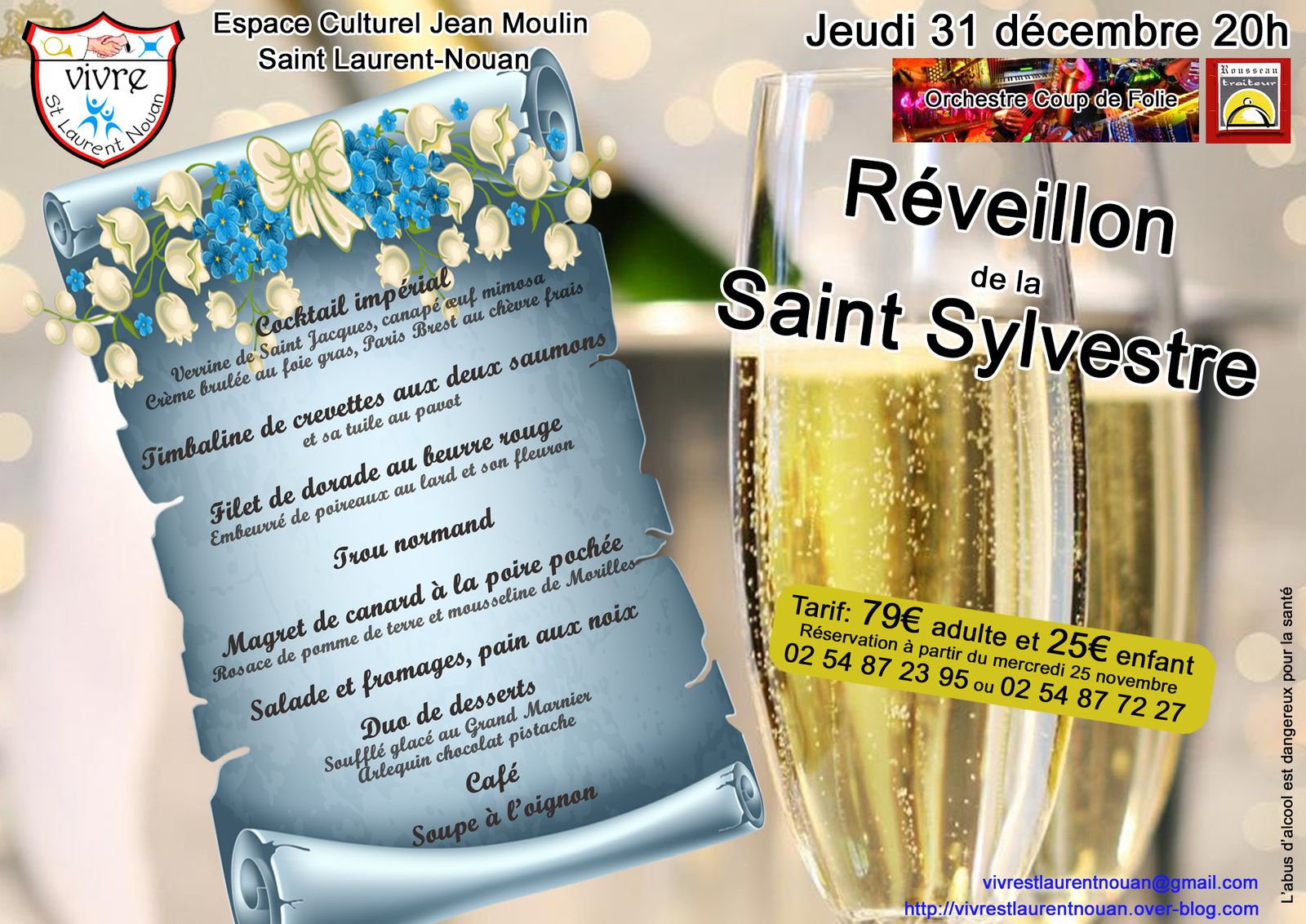 Réveillon de la Saint Sylvestre - Association Vivre Saint-Laurent-Nouan