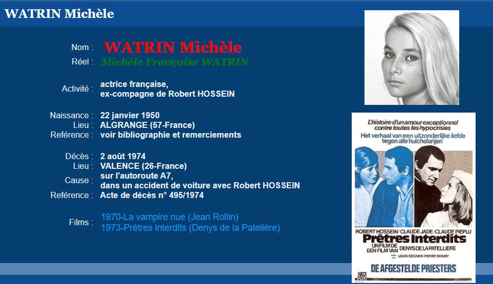 Michèle WATRIN comédienne née à Algrange - Le blog de Roland - Algrange ...