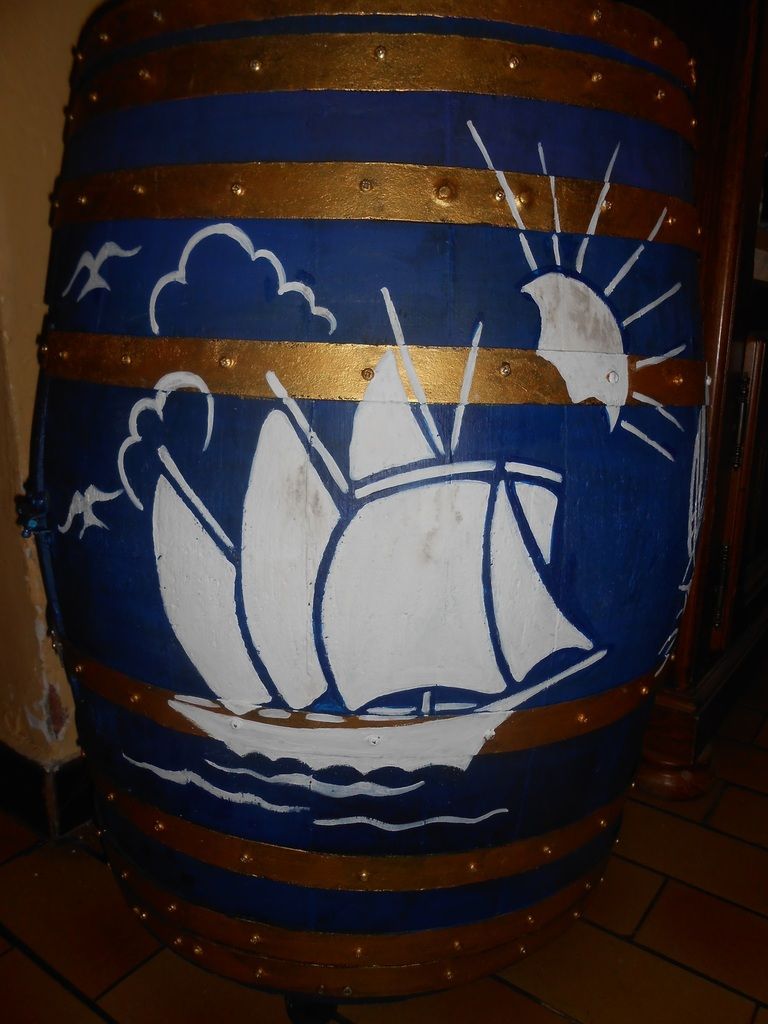 Bleu marine et blanc - Peinture des 5 doigts