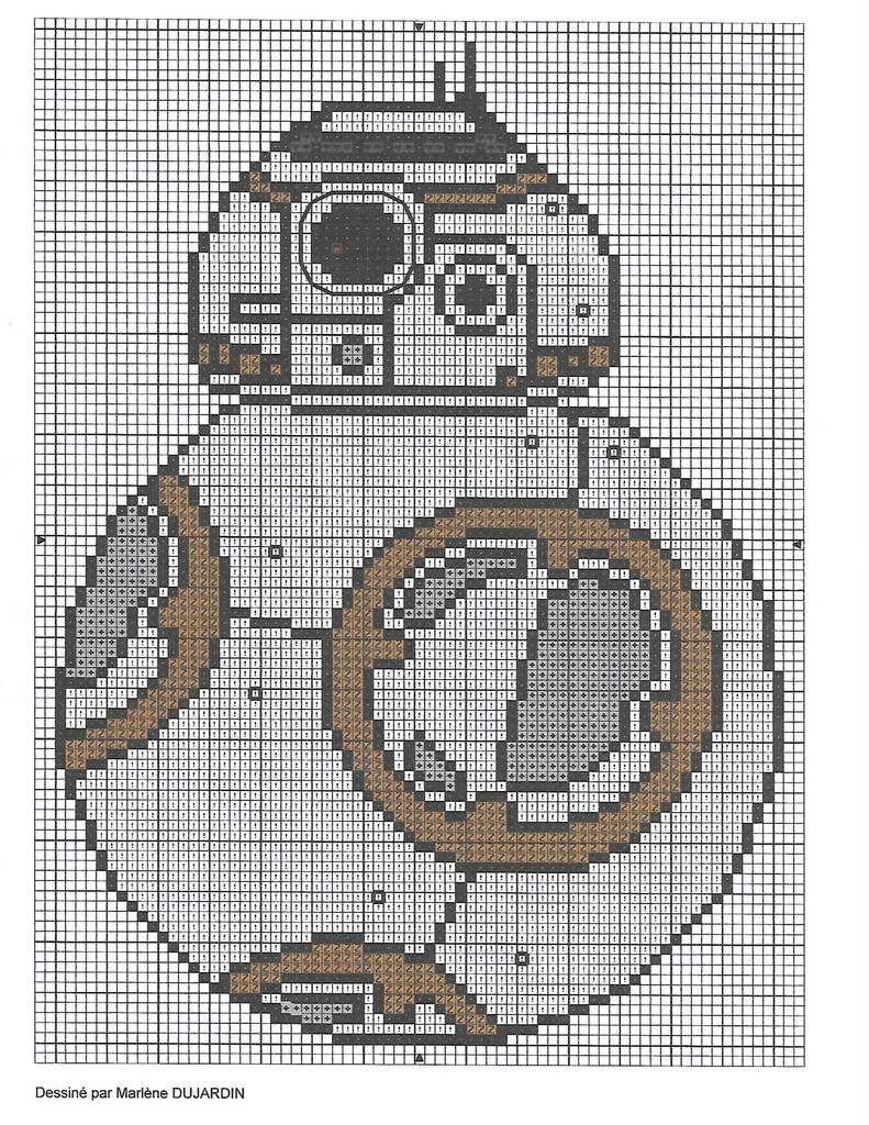 Grille gratuite Star Wars : BB8 - Le blog de marlenecreation