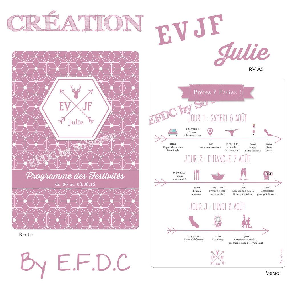 Le programme EVJF de Julie (enterrement vie de jeune fille) - Le Blog ...